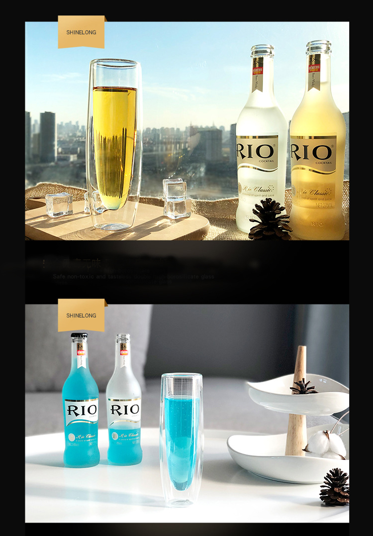 Heat-resistant high boron silicon double glass custom logo Creative ...